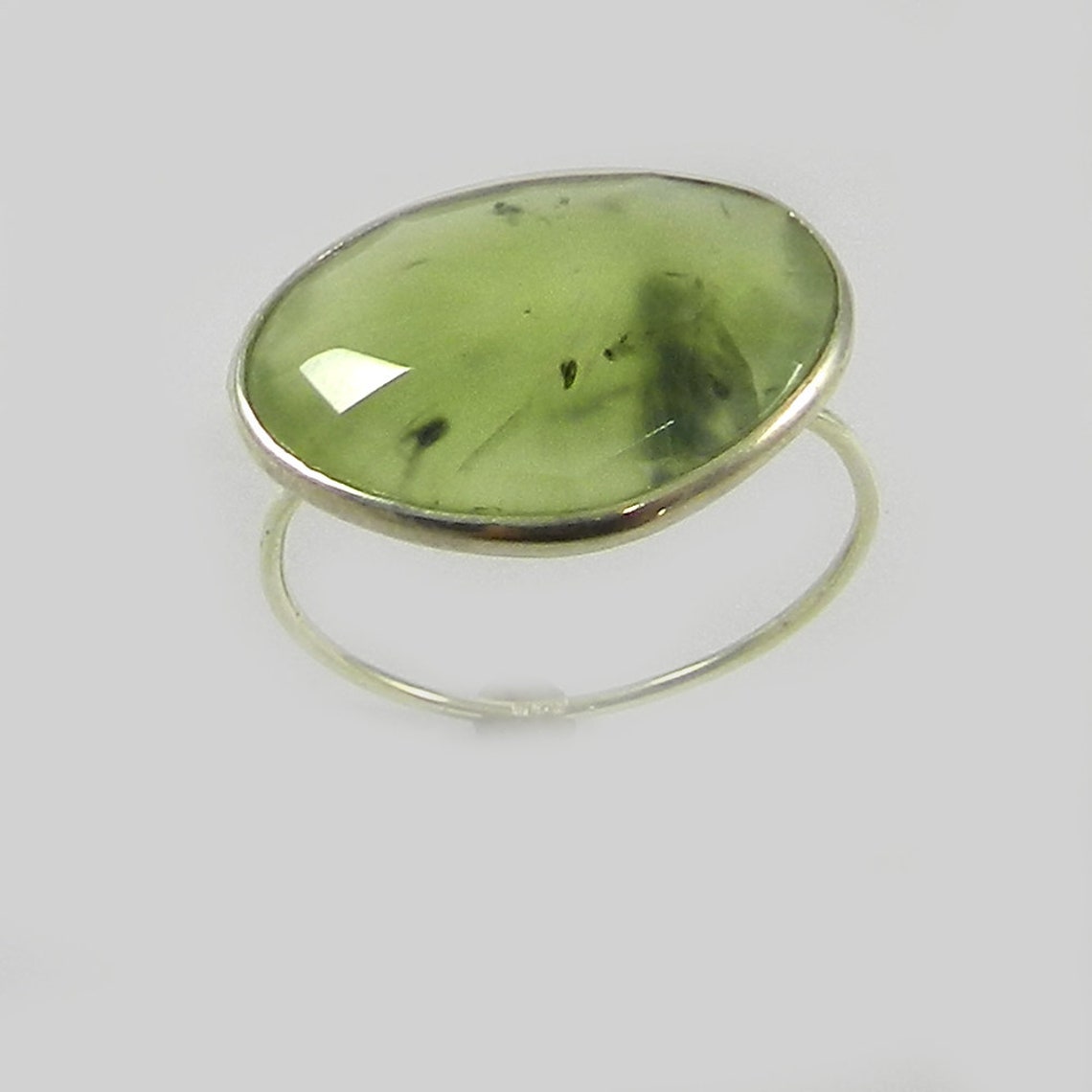 Prehnite Gemstone Ring-stackable Ring-925 Sterling Silver - Etsy