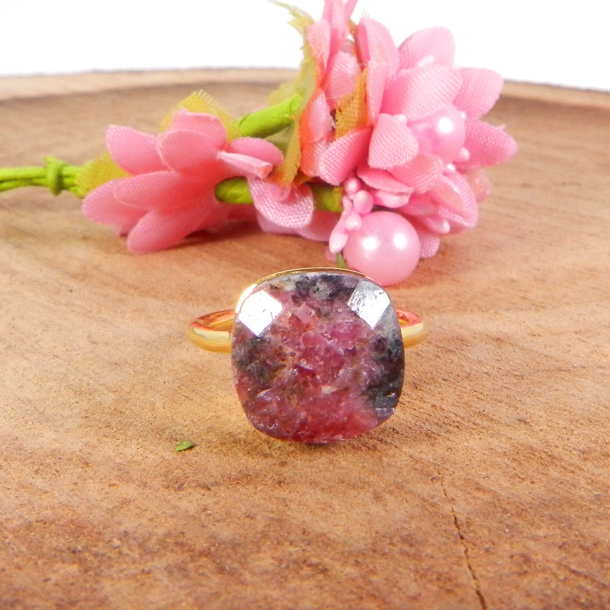 Rhodonite Ringpersonalized Ringring for Her925sterling | Etsy