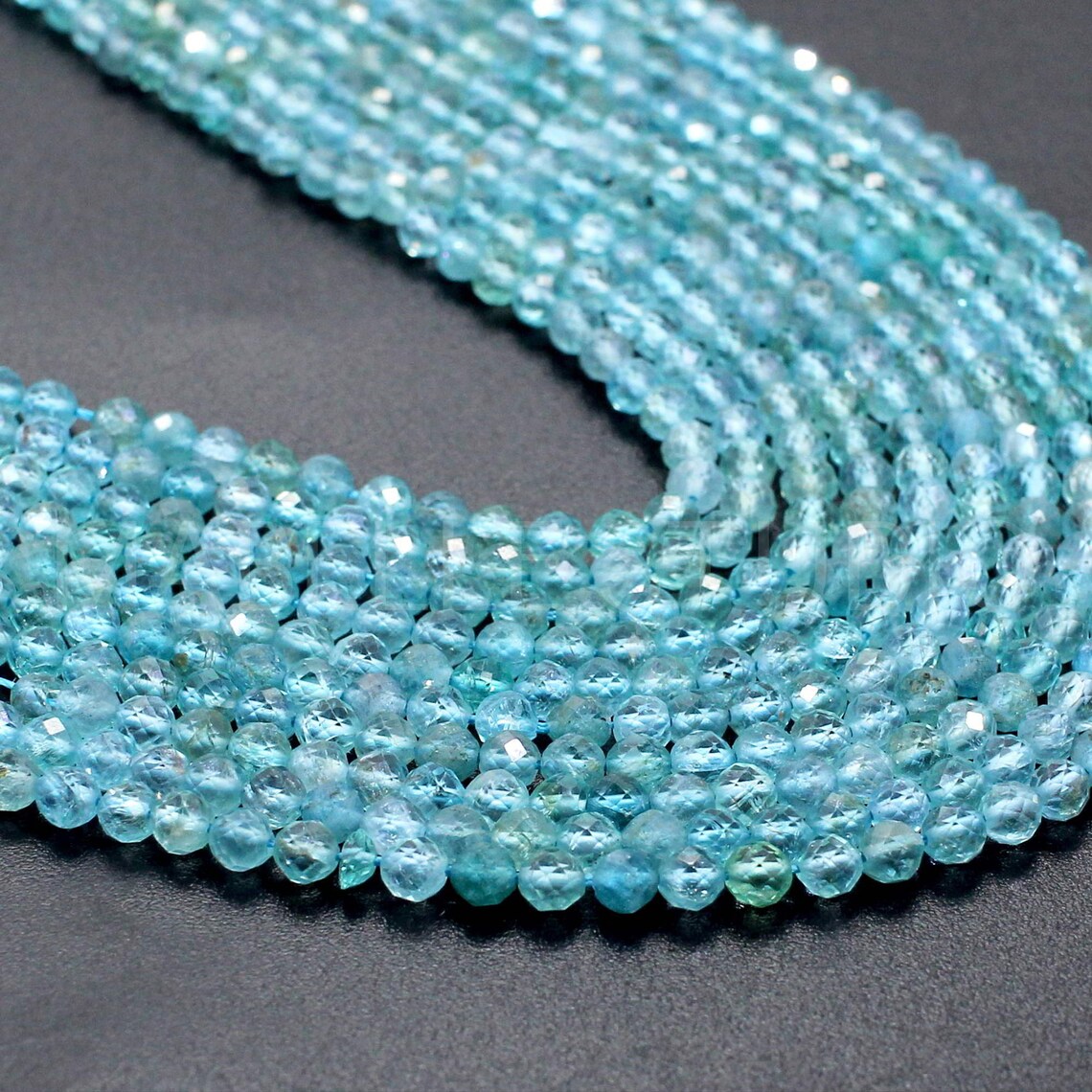 Blue Chalcy Beads Strand Rondelle Faceted Beads Semi | Etsy