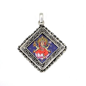 Indian Hand Painted Laxmi Pendant-goddess of Prosperity-hindu - Etsy