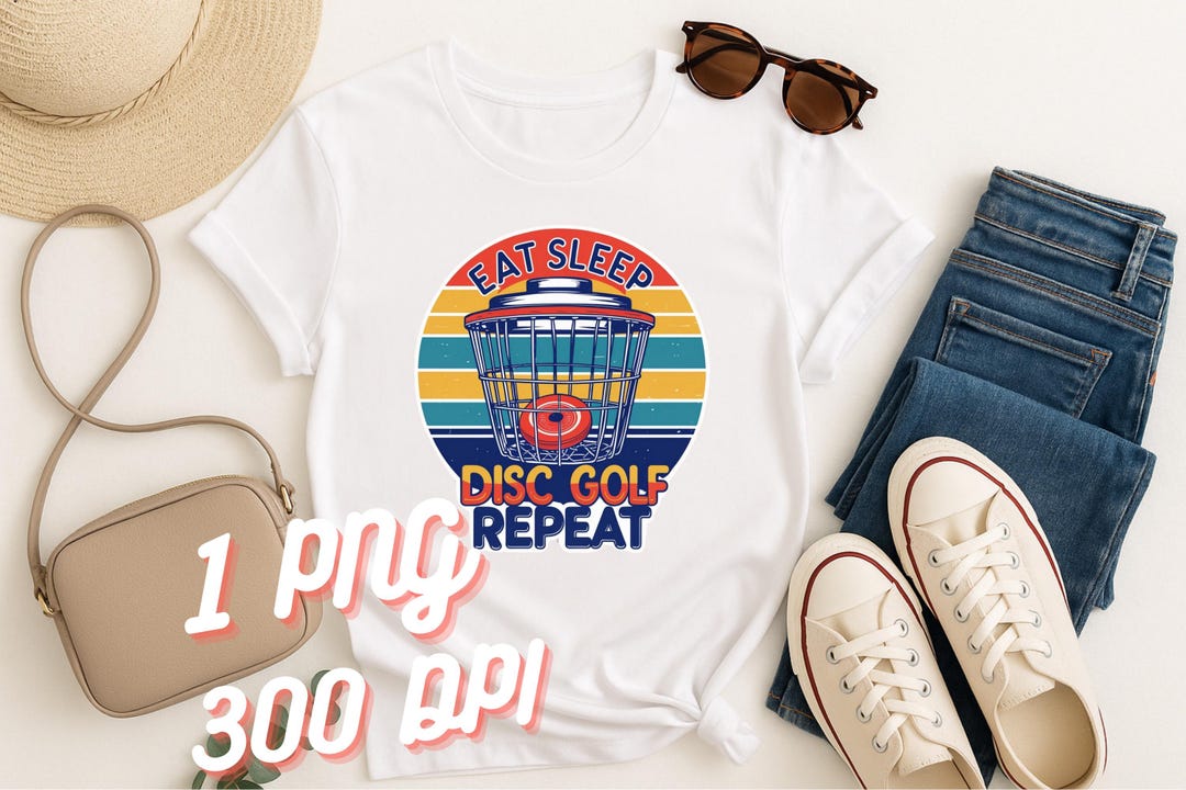 Eat Sleep Disc Golf Repeat PNG | Retro Disc Golf Sublimation Design ...