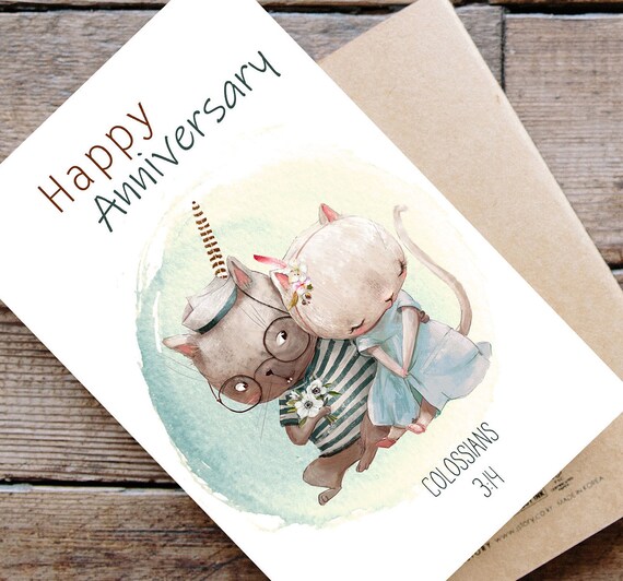 Instant Download. Happy Anniversary Cats. PRINT YOUR OWN | Etsy
