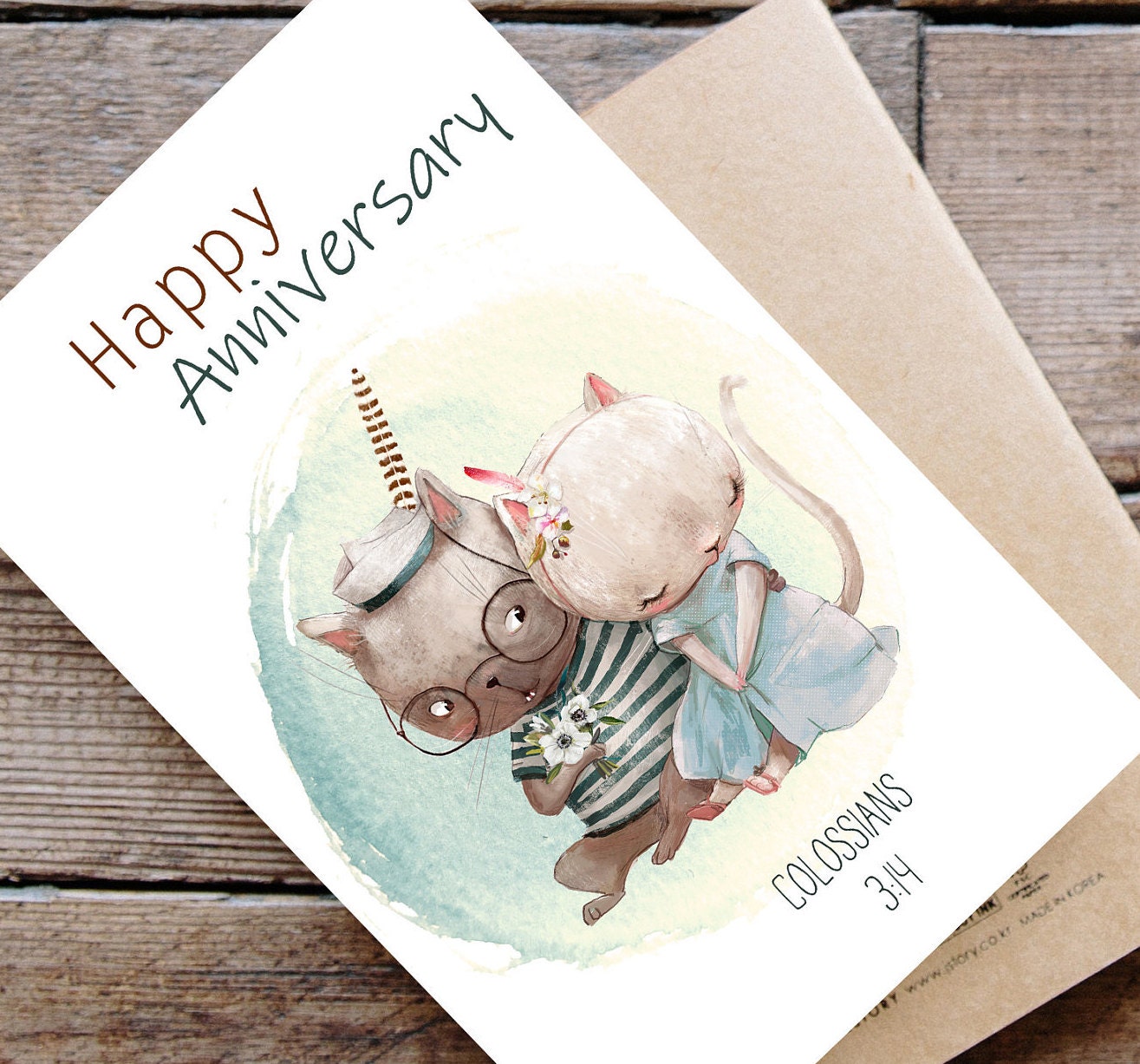 Instant Download. Happy Anniversary, Cats. PRINT YOUR OWN, Blank Card ...
