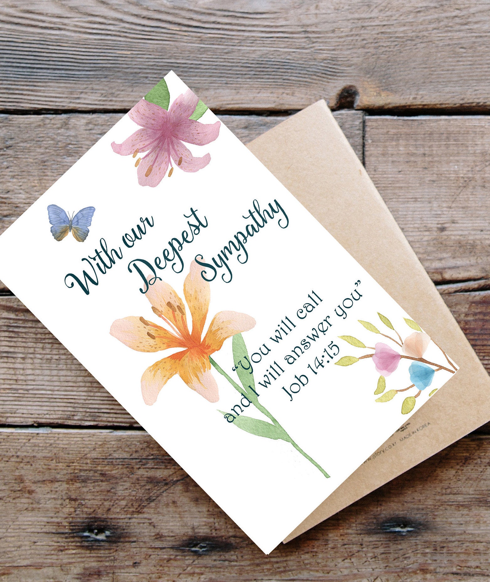 Instant Download. Sympathy Lily Card. PRINT YOUR OWN Blank - Etsy