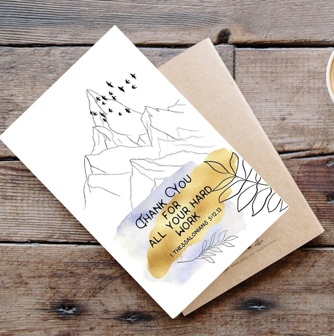 Instant Download. Thank You for You Hard Work Card, Elders or Pioneers ...