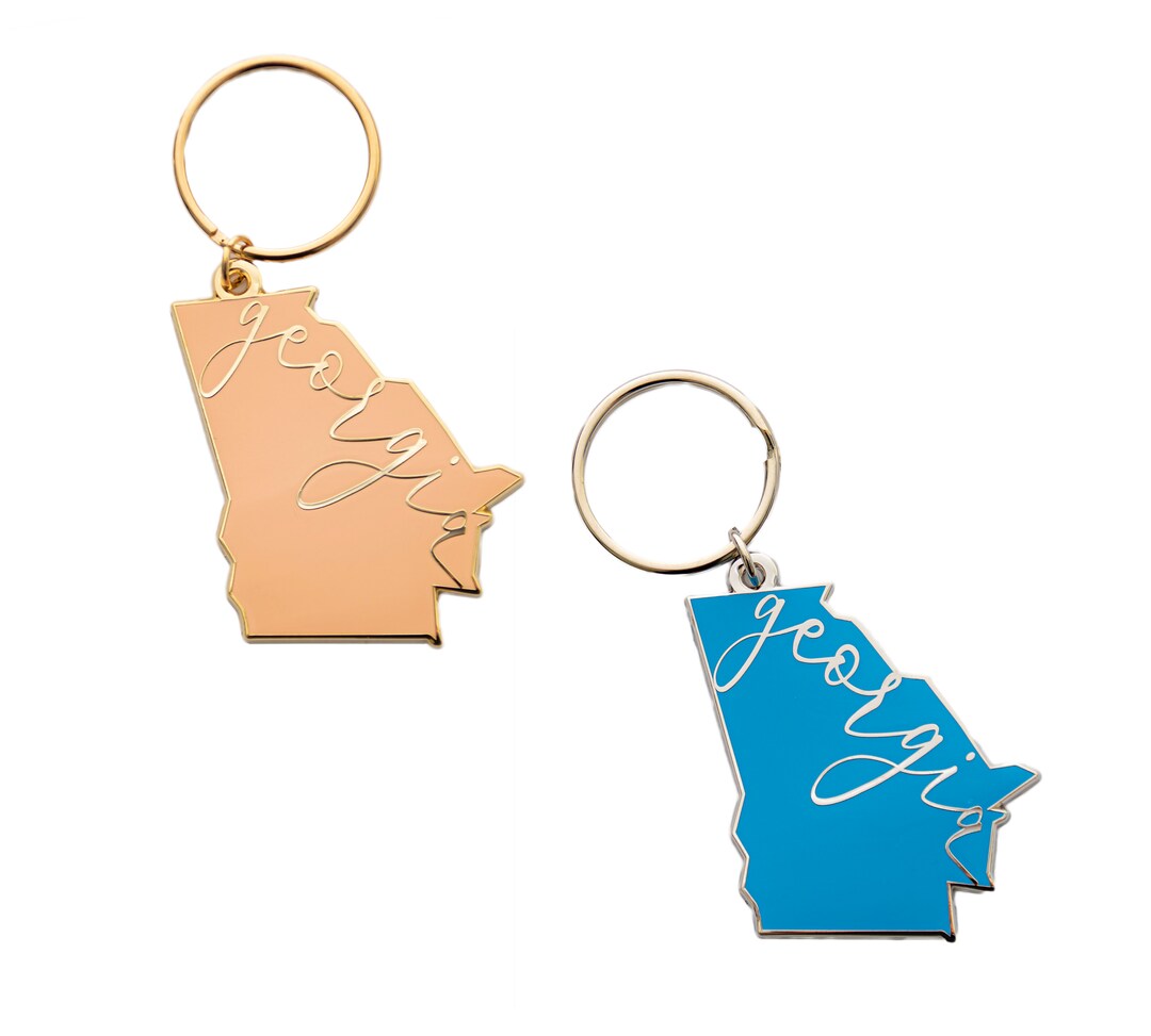 Georgia Keychain I Hard Enamel Georgia Keychain - Etsy