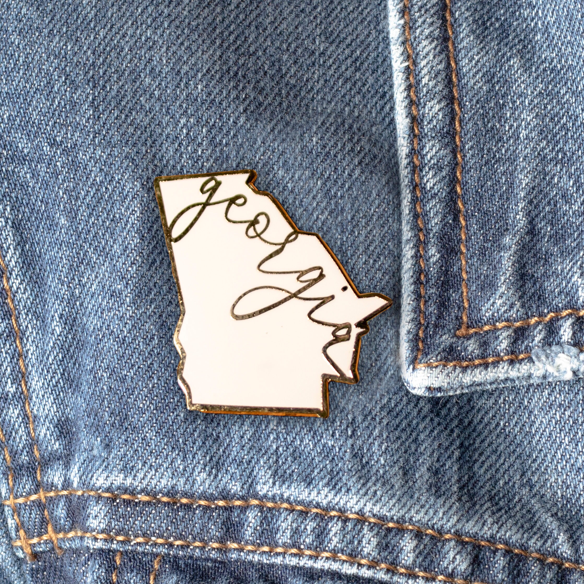 Georgia State Enamel Pin | Georgia on My Mind I GA Peach State Love - Etsy