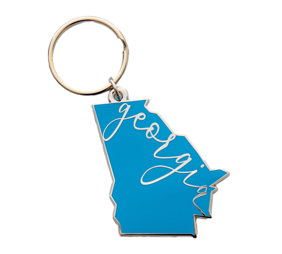 Georgia Keychain I Hard Enamel Georgia Keychain - Etsy