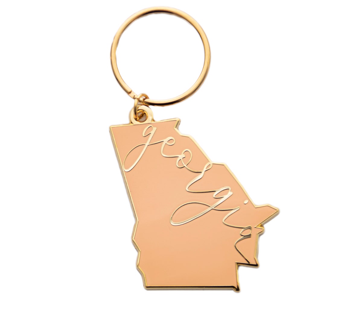 Georgia Keychain I Hard Enamel Georgia Keychain - Etsy
