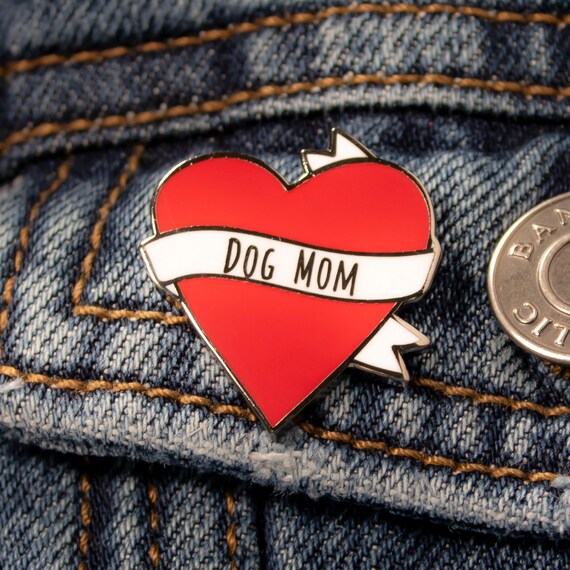 Dog Mom Heart Pin Heart Enamel Pin Cute Heart Pin | Etsy