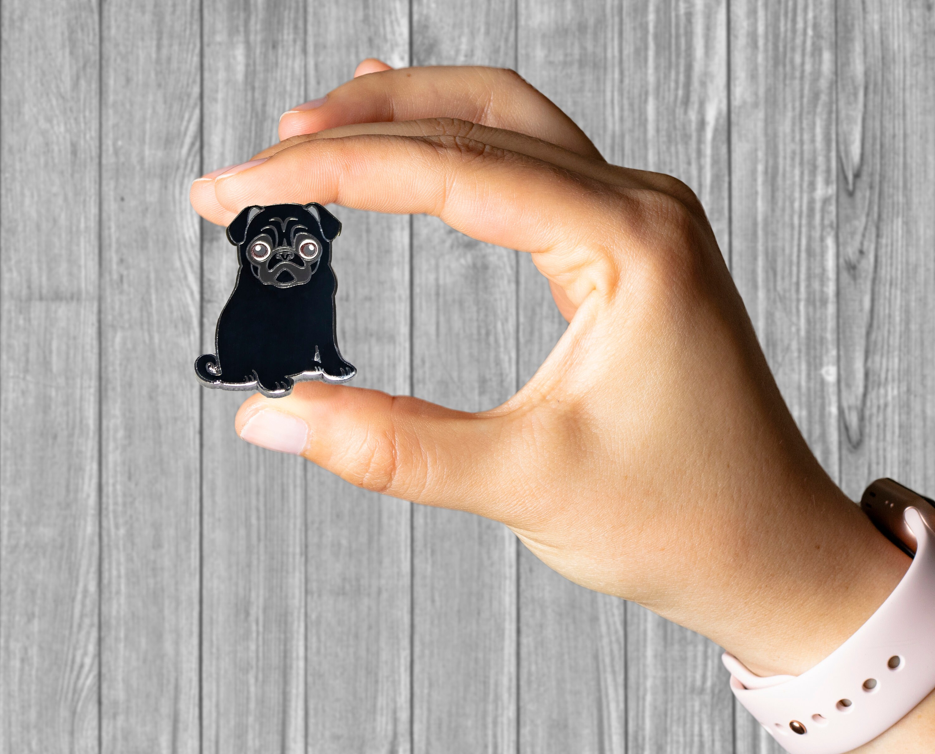 Black Pug Hard Enamel Pin Cute Pug Pin Cute Pug Gift - Etsy
