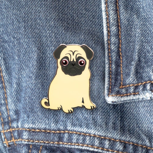 Black Pug Hard Enamel Pin Cute Pug Pin Cute Pug Gift - Etsy