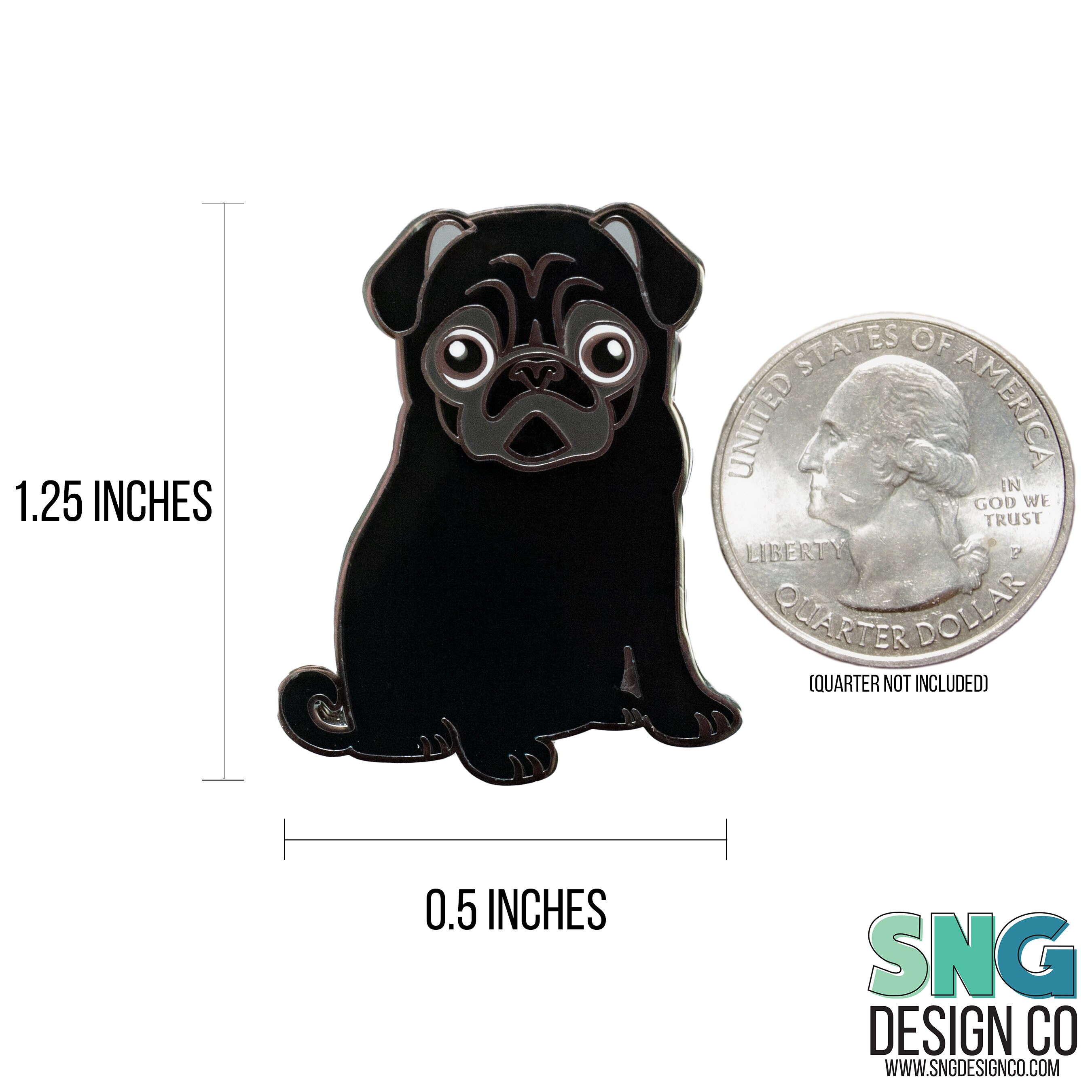 Black Pug Hard Enamel Pin Cute Pug Pin Cute Pug Gift - Etsy