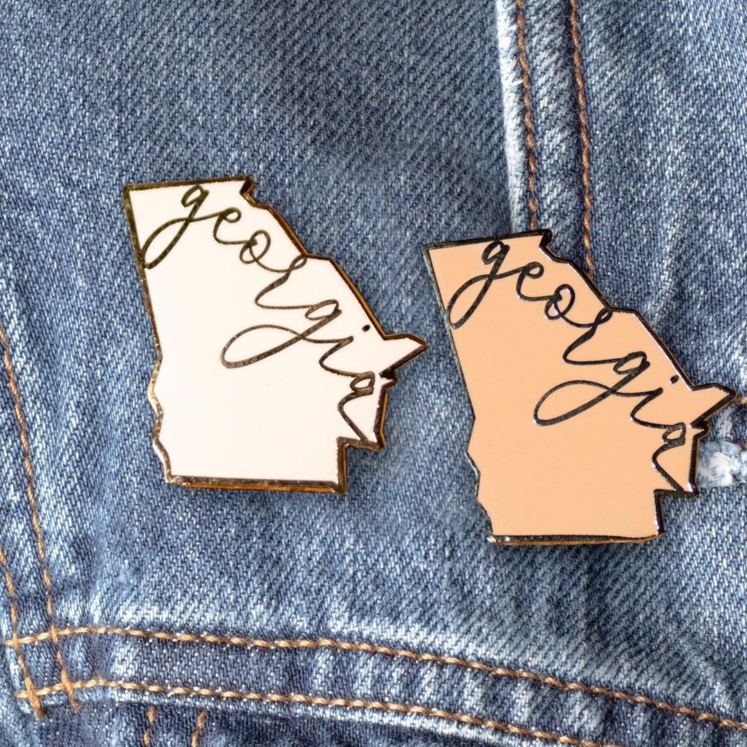 Georgia State Enamel Pin | Georgia on My Mind I GA Peach State Love - Etsy