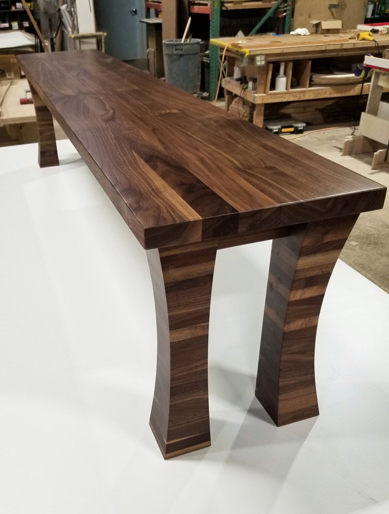Handmade Walnut Entryway Bench, Hallway Bench With Curved Legs - Etsy