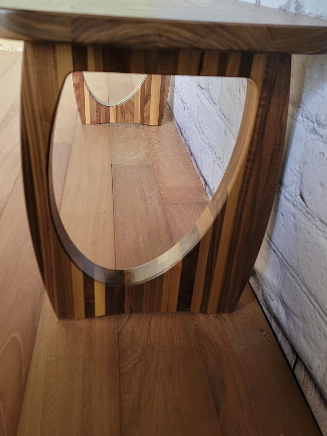 Reclaimed Walnut Bench Legs: Oval-cut Coffee Table Legs, 16.5" - Etsy