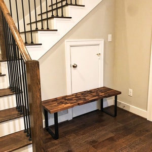 Walnut Entryway Bench Living Room Bench, Front Door Bench, Foot of Bed ...