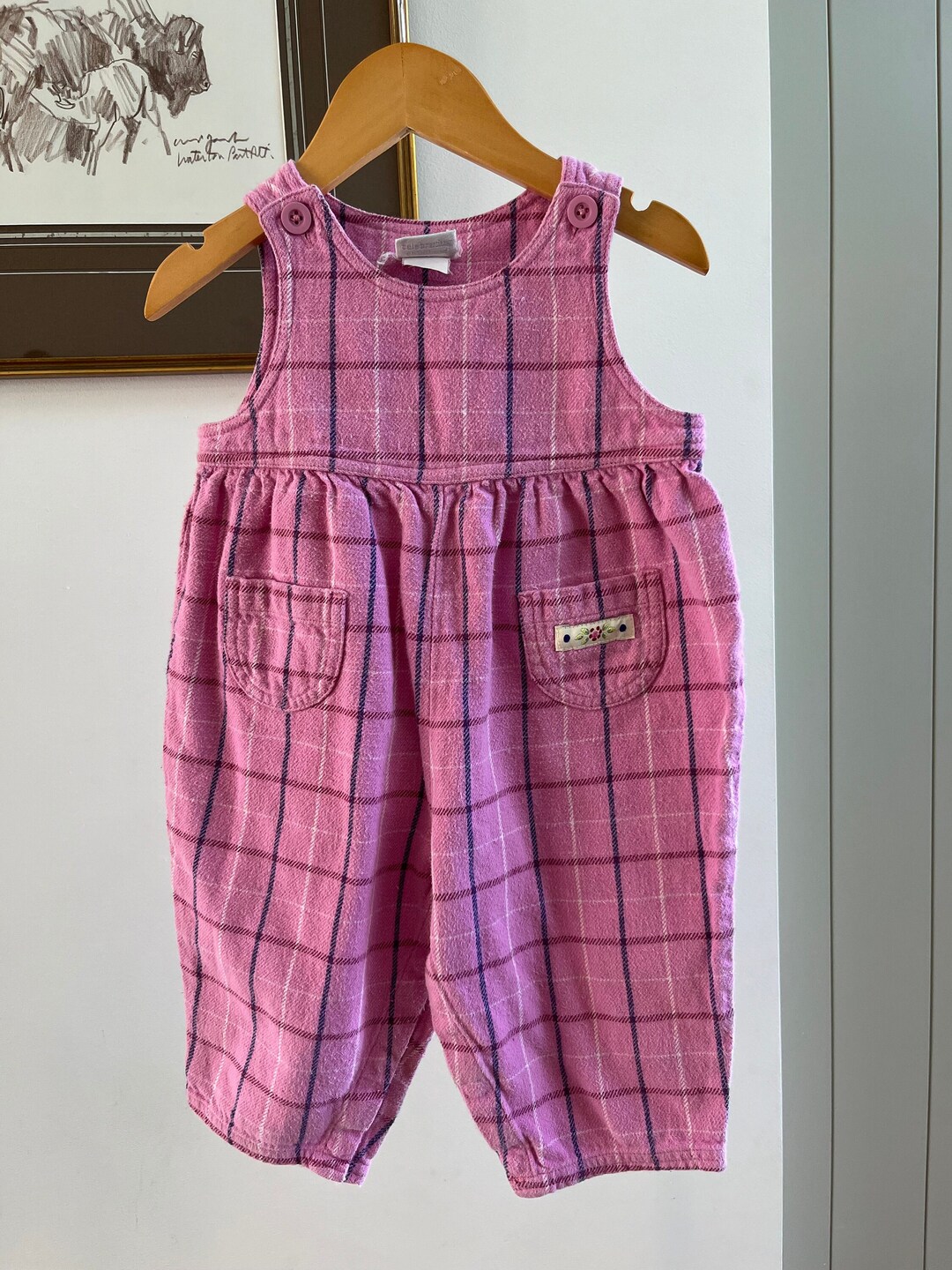 Vintage Carters Baby Girl Plaid Flannel Jumper / Valentines Jumper - Etsy