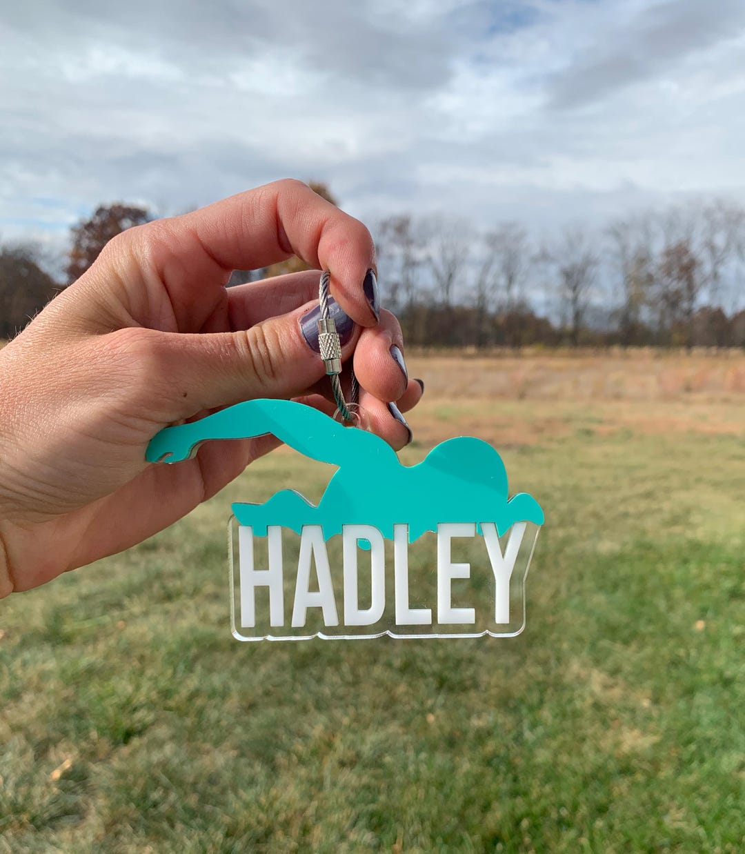 Personalized Swimmer Keychain - Etsy