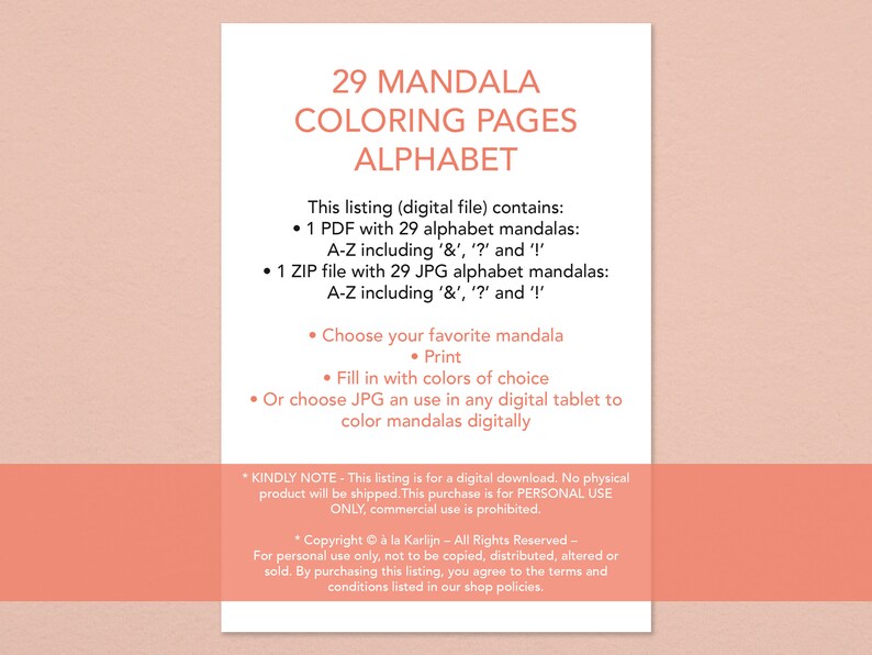 Alphabet Letters Mandala Coloring Pages A-Z Incl. &, and Wall Art ...