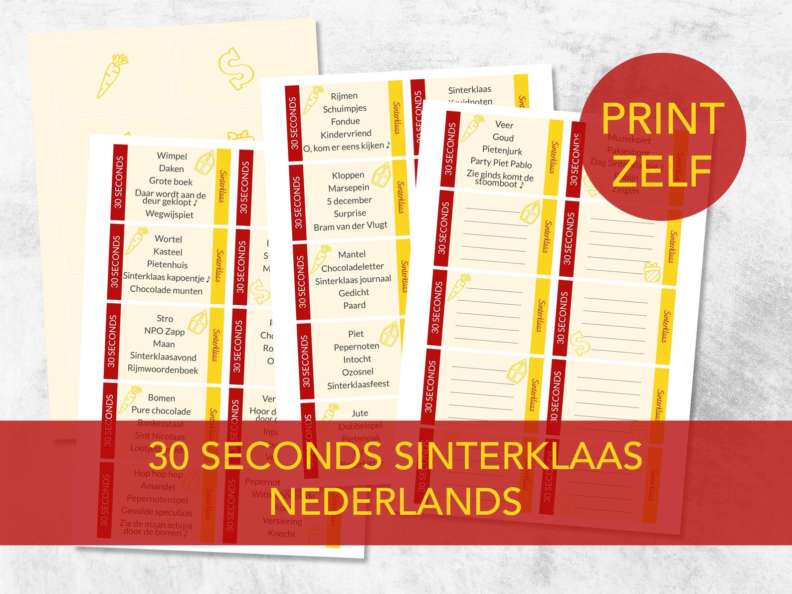 30 seconds Sinterklaas spel Nederlands | Zelf printen - Etsy Nederland