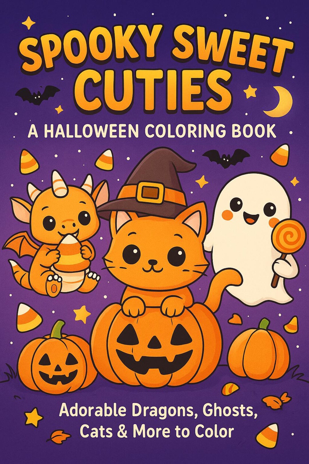 Spooky Sweet Cuties Halloween Coloring Book | Digital Download | Cute ...