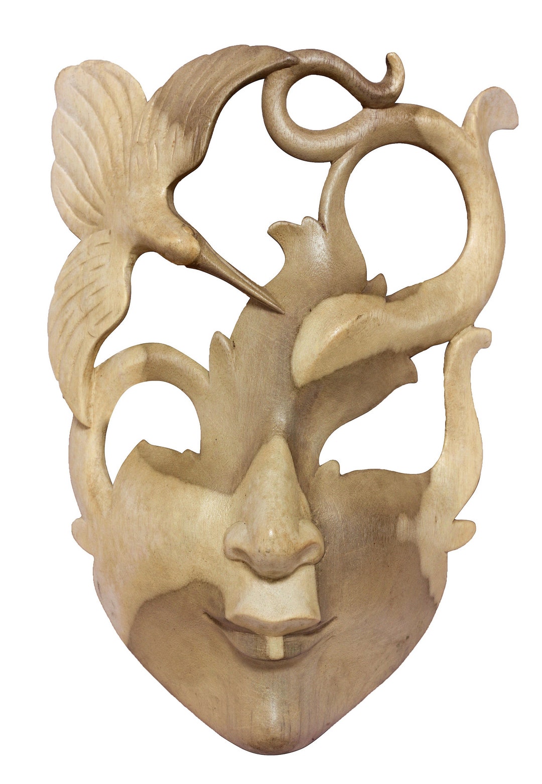Exotic Mask Wooden Hand Carved Abstract Wall Plaque Hanging - Etsy