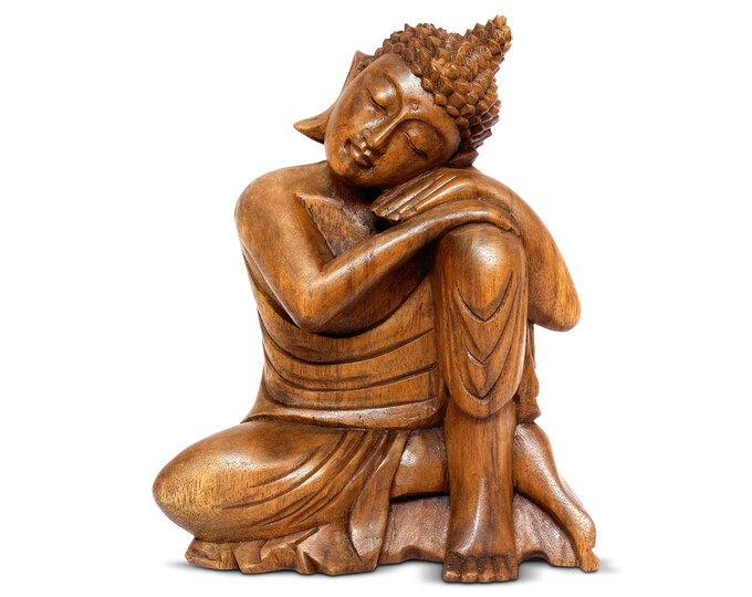 Wooden Serene Sleeping Resting Buddha Statue Hand Carved | Etsy