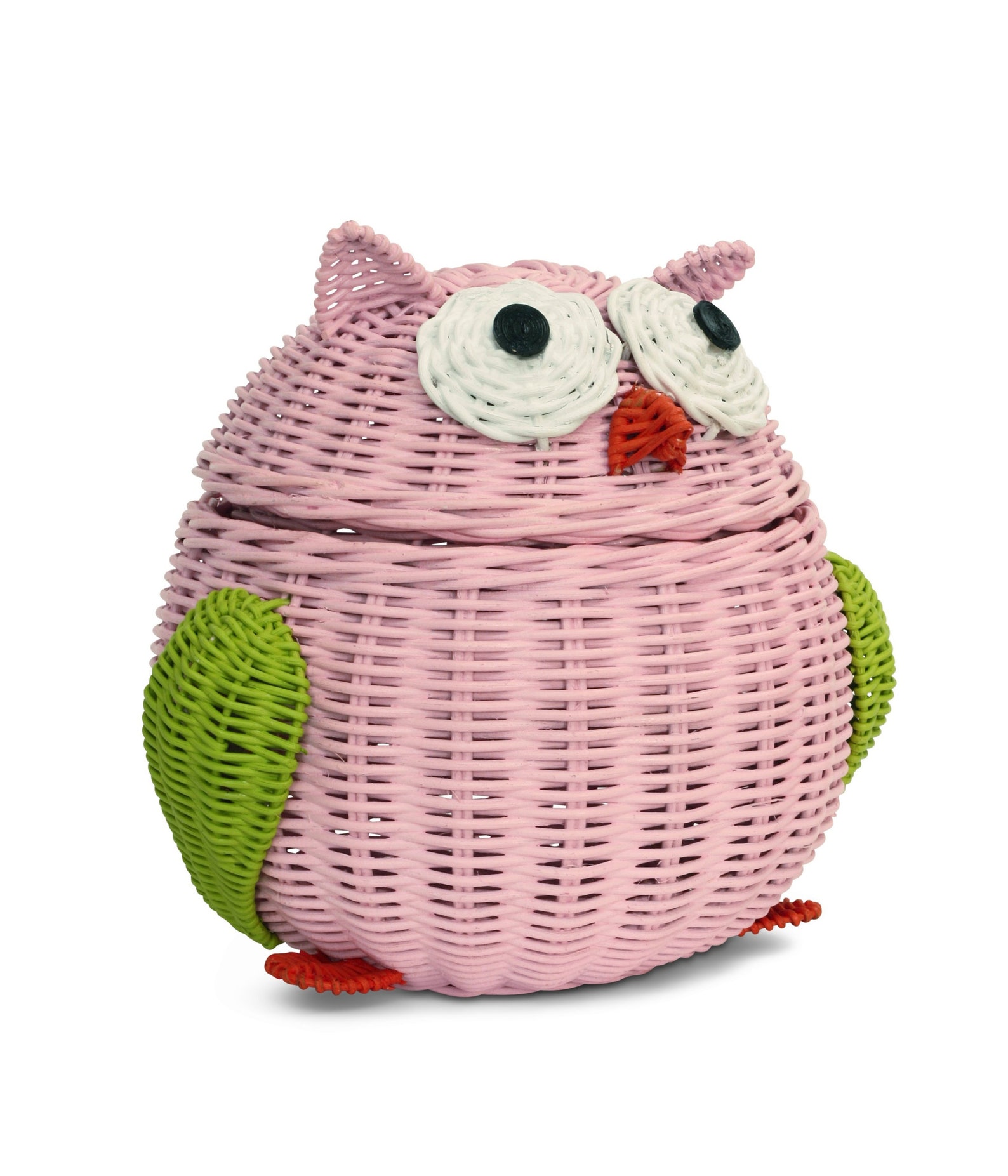 Pink Owl Rattan Storage Basket With Lid Decorative Home Decor - Etsy