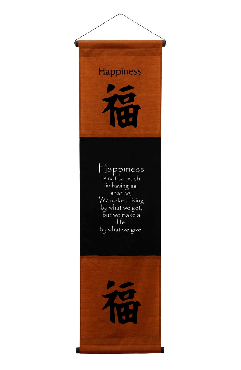 Happiness Motivational Wall Scroll Positive Affirmation - Etsy