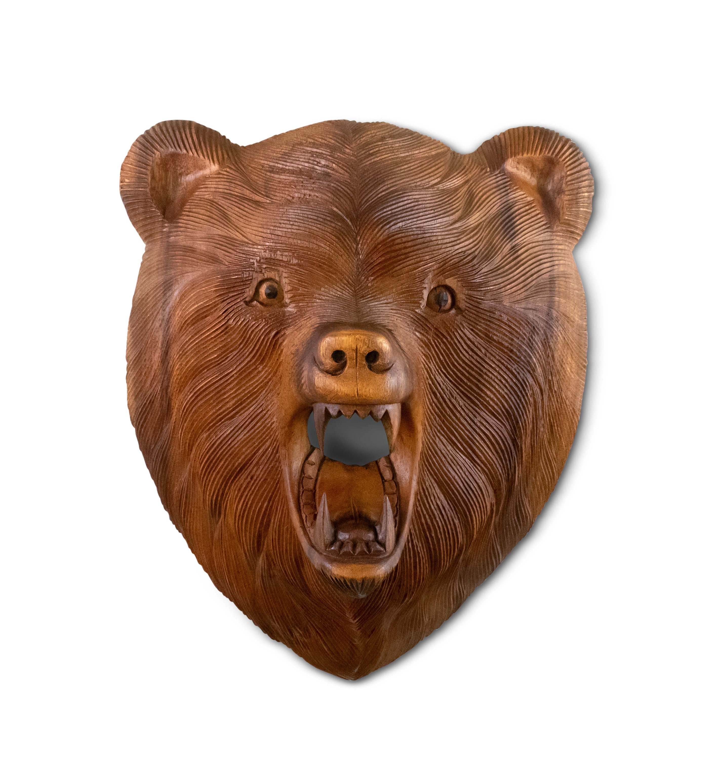 Bear Head Wall Art Wooden Sculpture Statement Artwork Wildlife - Etsy