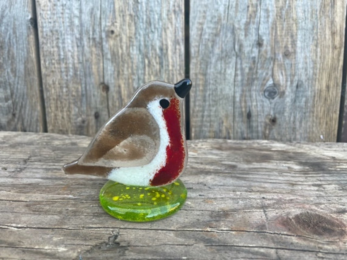 Fused Glass Robin. - Etsy UK
