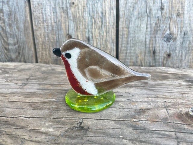 Fused Glass Robin. - Etsy UK