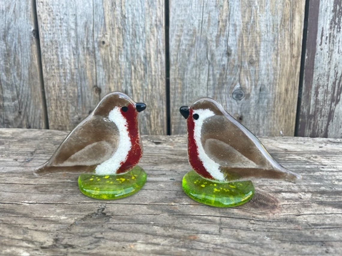 Fused Glass Robin. - Etsy UK