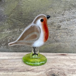 Fused Glass Robin. - Etsy UK