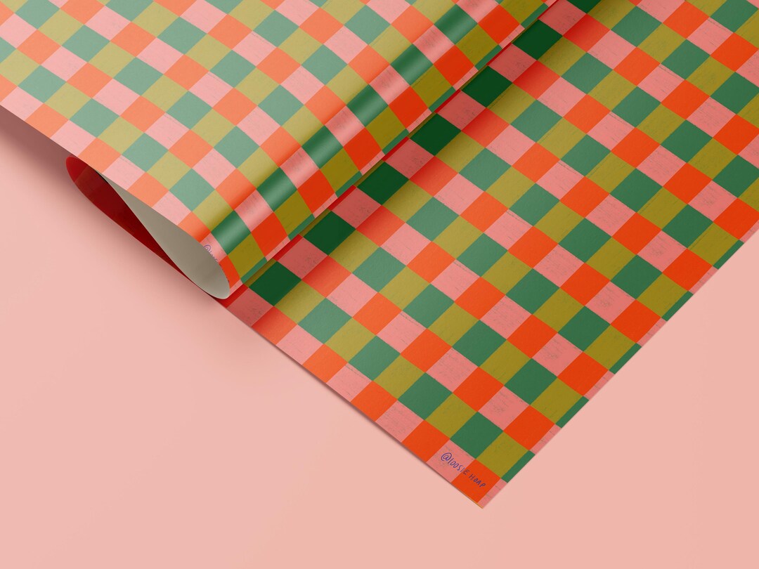Fun Grid Wrapping Paper Sheets - Etsy