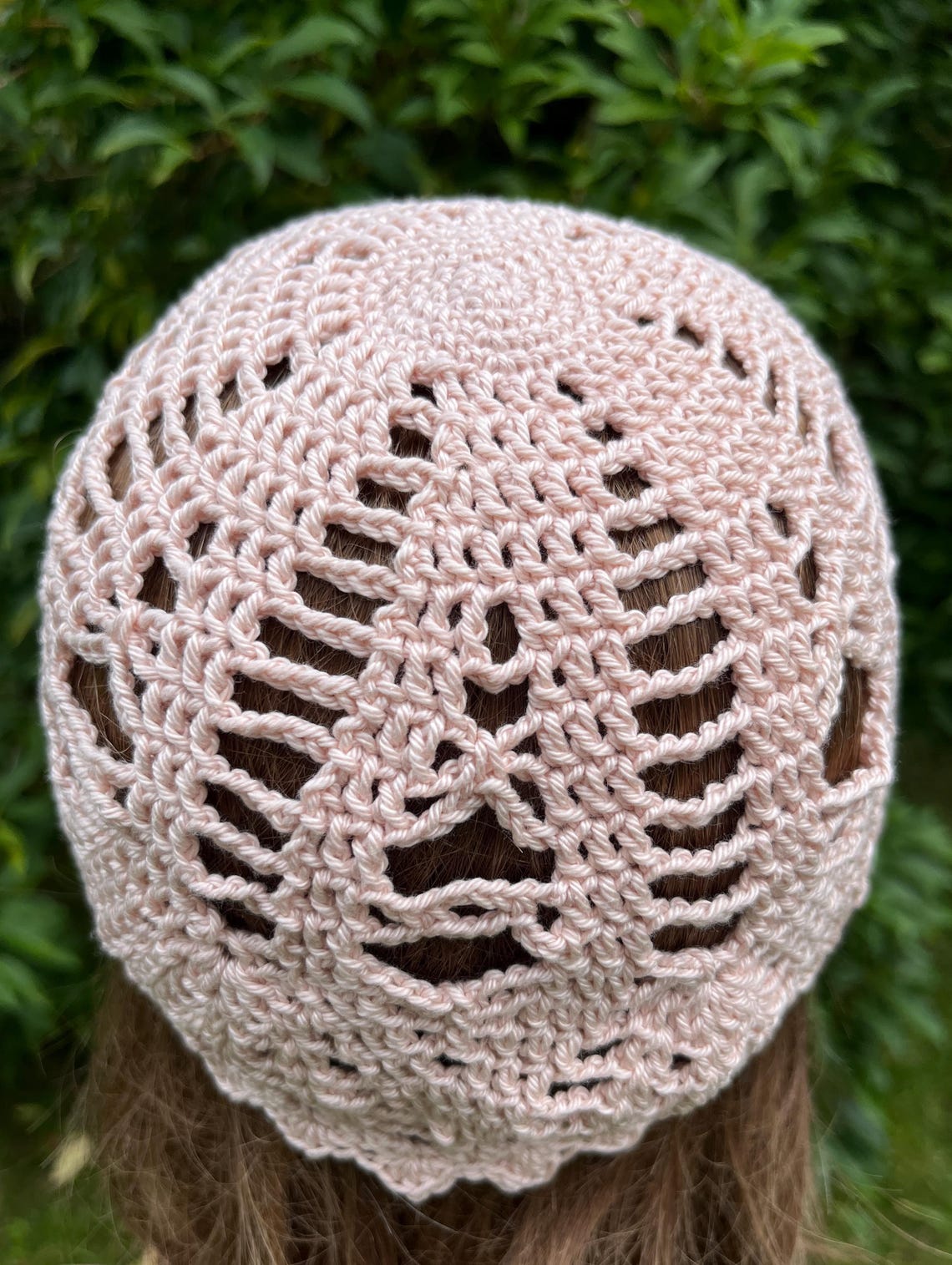 Crochet Hat in Apricot – Lightweight Cotton Summer Hat, Handmade Lacy ...