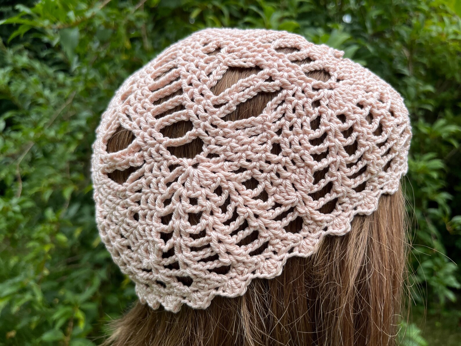 Crochet Hat in Apricot – Lightweight Cotton Summer Hat, Handmade Lacy ...