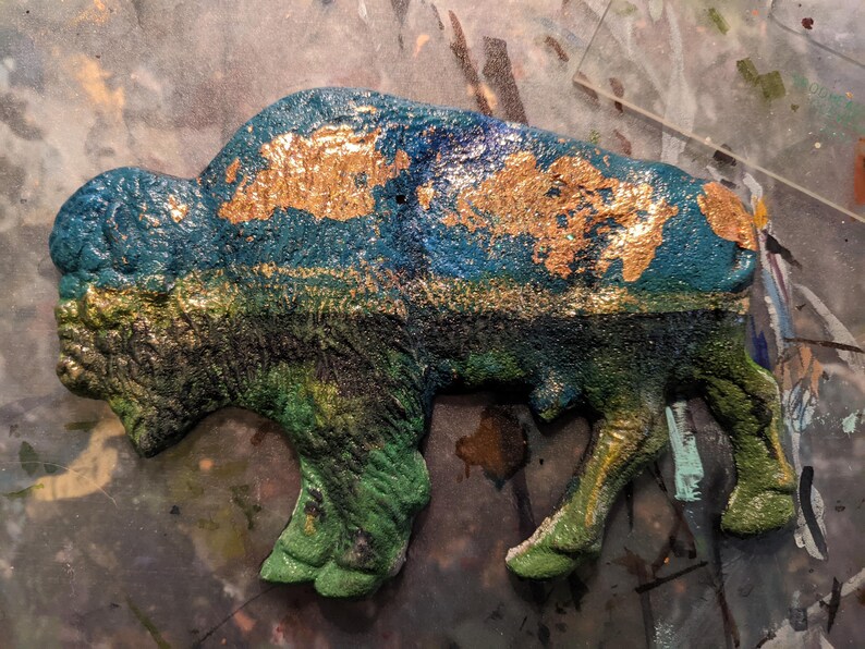 Cast Iron Buffalo Bison Hand Painted Wall Art From Buffalo NY - Etsy
