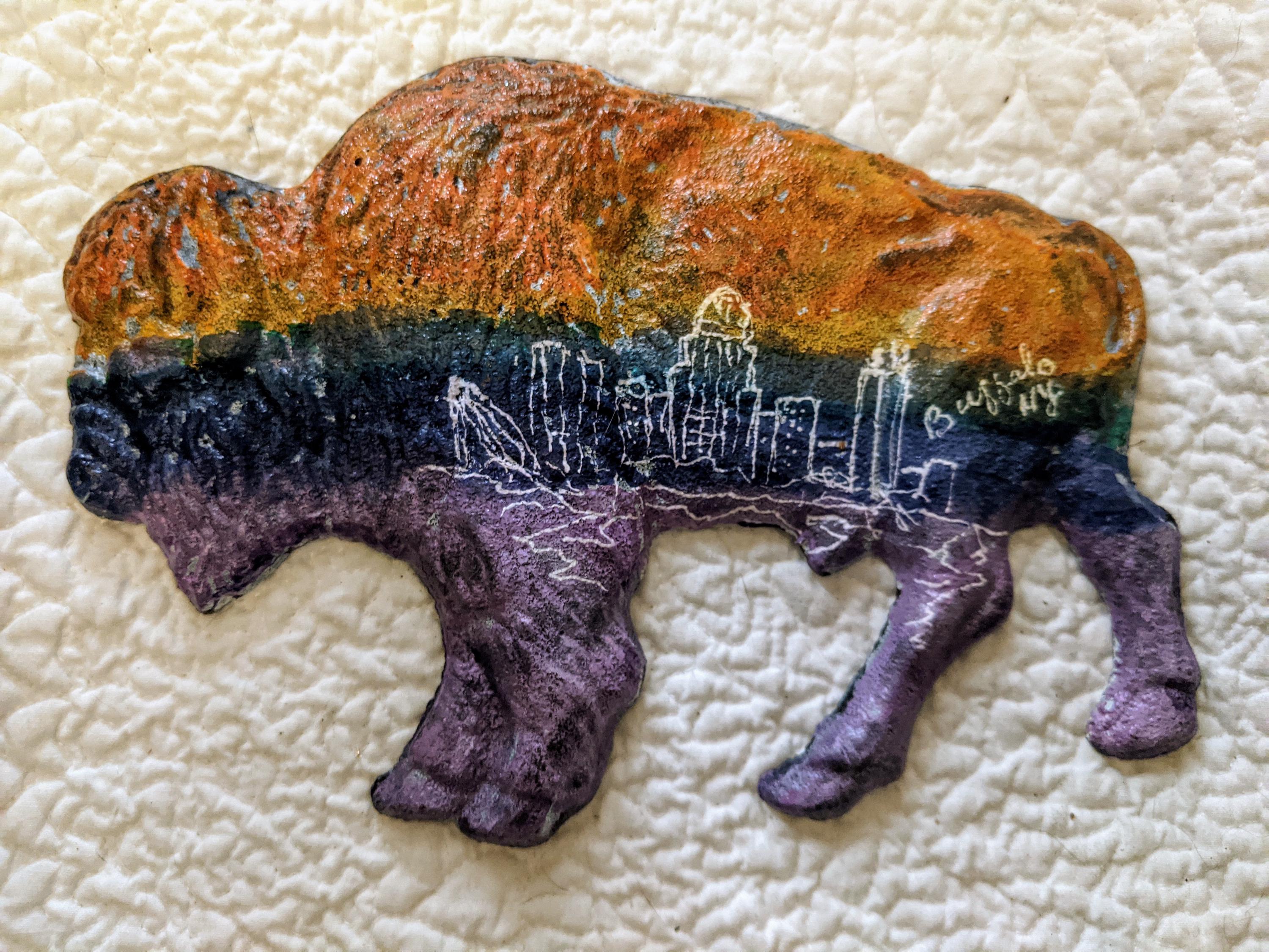 Cast Iron Buffalo Bison Hand Painted Wall Art From Buffalo NY - Etsy