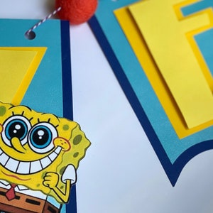 Spongebob Birthday Banner: Handmade Party Garland - Etsy