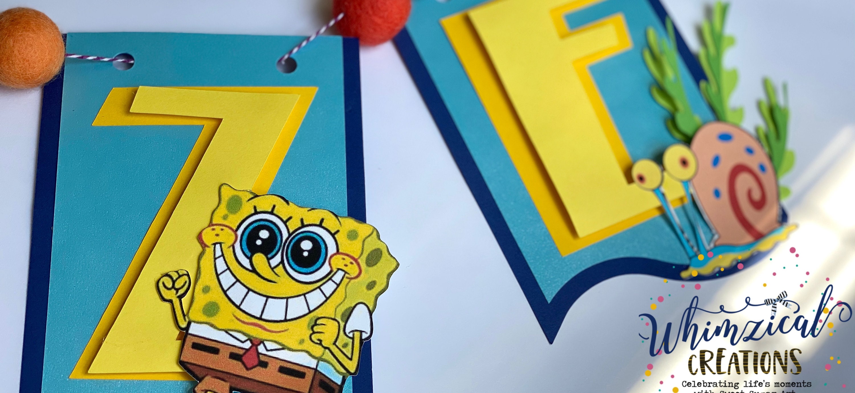 Spongebob Birthday Banner Spongebob Party Decor Spongebob Garland ...
