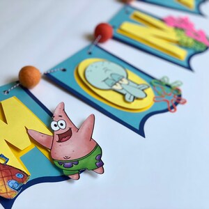 Spongebob Birthday Banner: Handmade Party Garland - Etsy