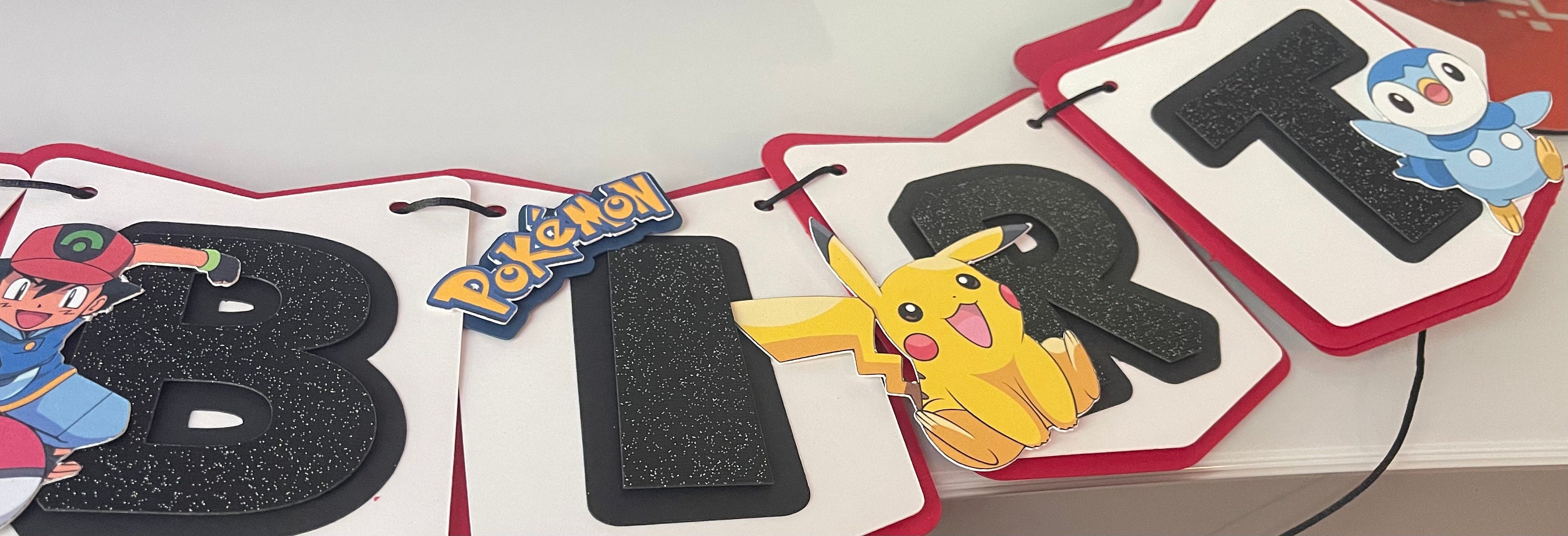 POKEMON Birthday Banner Pika Pika Pikachu Banner Birthday - Etsy