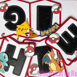 POKEMON Birthday Banner, Pika Pika, Pikachu Banner, Birthday Garland ...