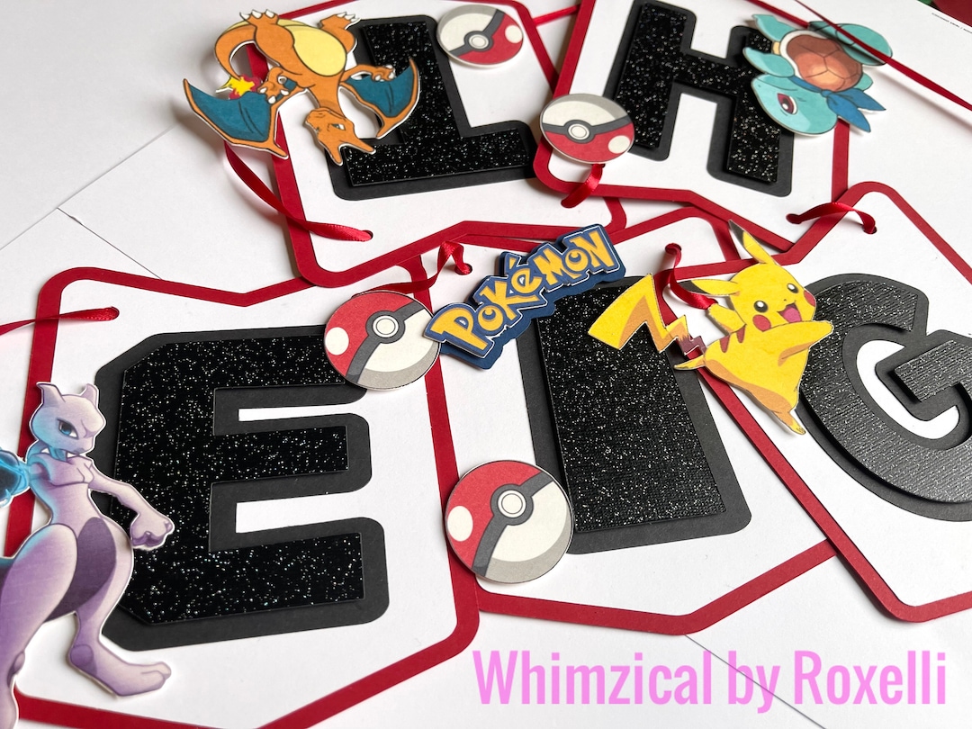 POKEMON Birthday Banner, Pika Pika, Pikachu Banner, Birthday Garland ...