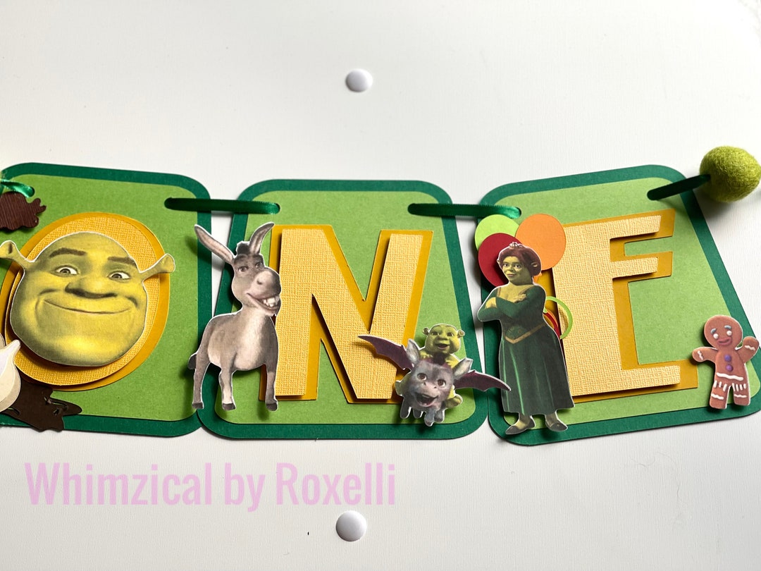 Green Ogre, Shrek Party Decor, Birthday Banner, Green Banner, Donkey ...
