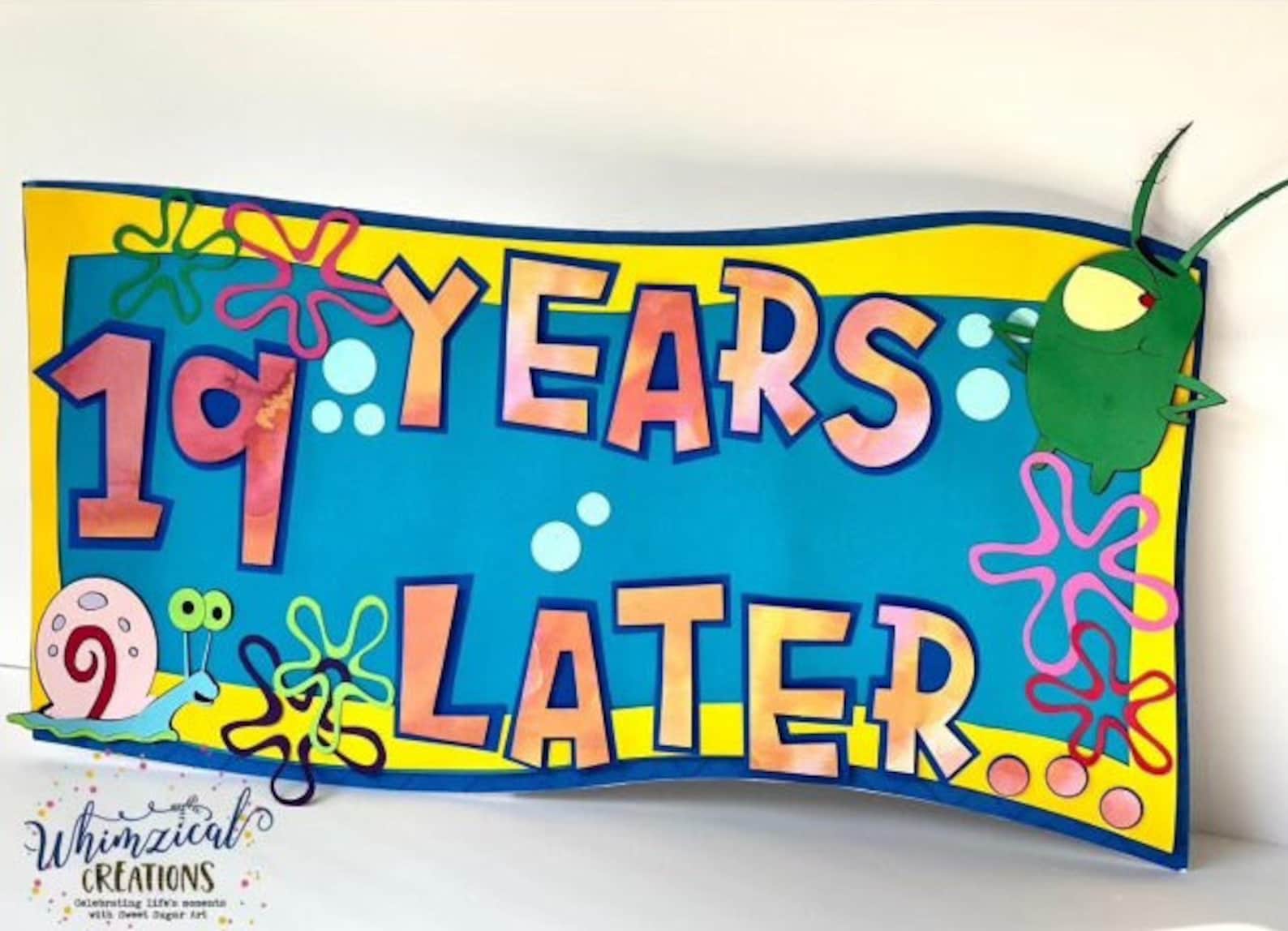 Spongebob Birthday Banner: Handmade Party Garland - Etsy