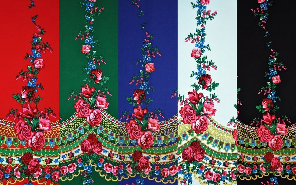 Polish Folk Farbic Highlander Flowers Pattern Cleo Motif - Etsy
