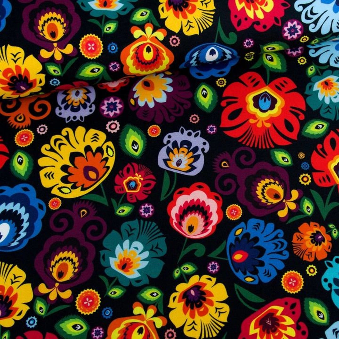 Polish Folk Farbic, Highlander Flowers Pattern, Folklore, Folk Flowers ...